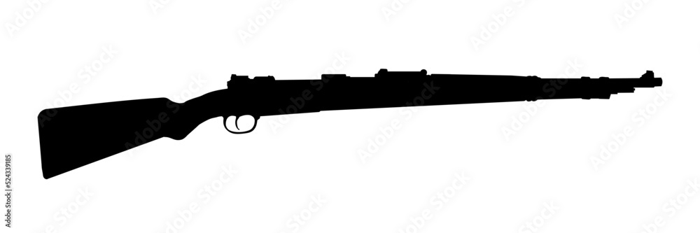 German rifle from World War II. Mauser vector image. The contour of the ...