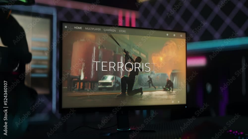 Hitting a quickplay button in the menu of a pc action game. Randomly ...