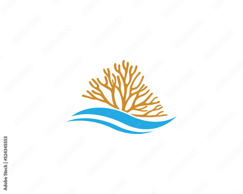 Sea Moss Logo Design. Beautiful Algae Logo, Algae Icon White Background ...