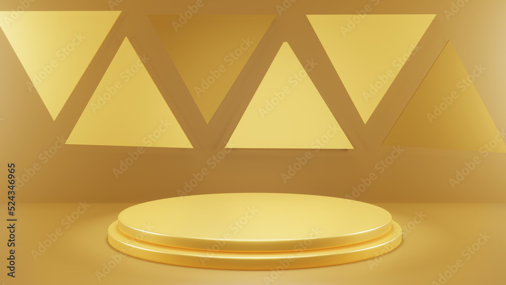 3d platform studio minimal scene with gold platform. studio background ...