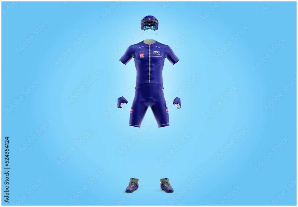 Cycling Kit Mockup Front View Stock Template | Adobe Stock