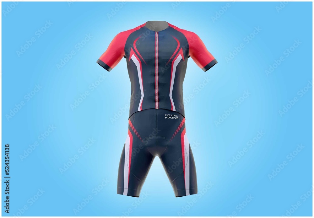 Cycling Mockup Front View Stock Template | Adobe Stock