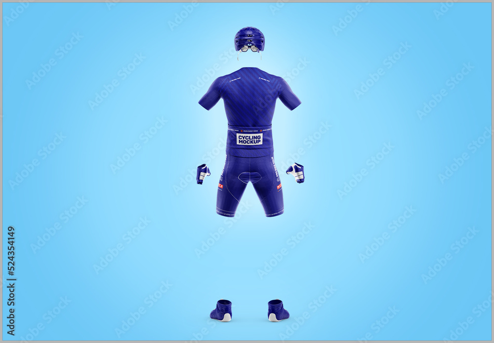 Cycling Kit Mockup Back View Stock Template | Adobe Stock