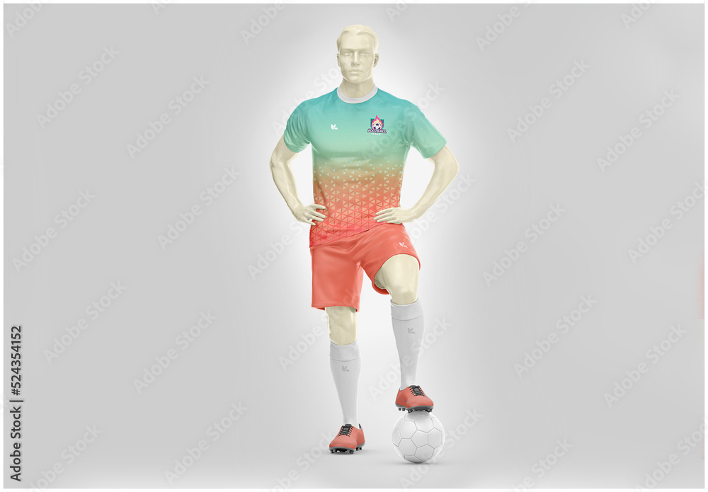 Soccer Uniform Mockup Front View Stock Template | Adobe Stock