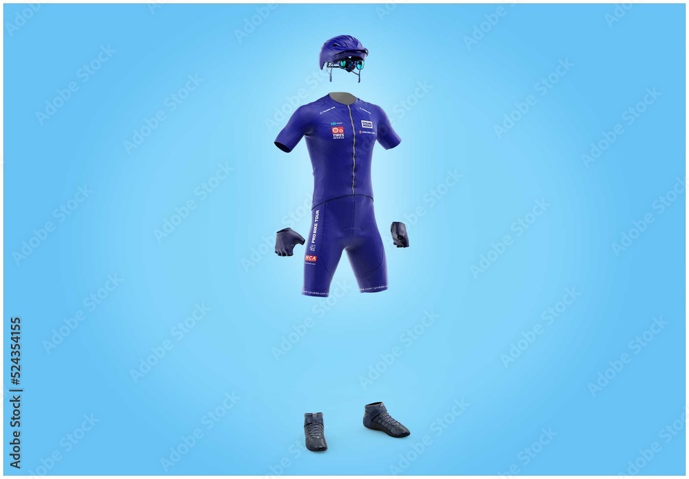 Cycling Kit Mockup Half Side View Stock Template | Adobe Stock
