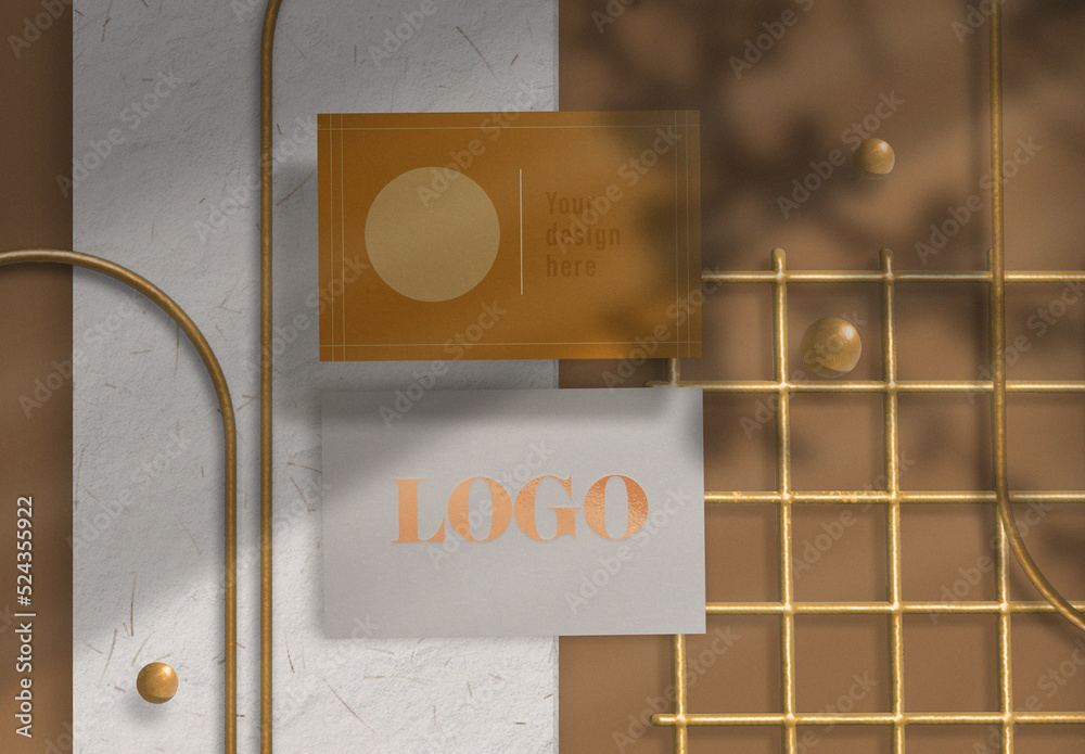 Gold Accent Business Cards Stock Template | Adobe Stock