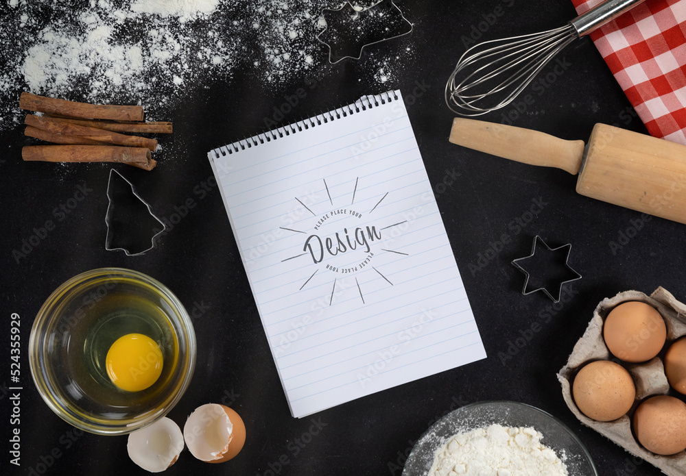 Recipe Notebook Mockup Stock Template | Adobe Stock