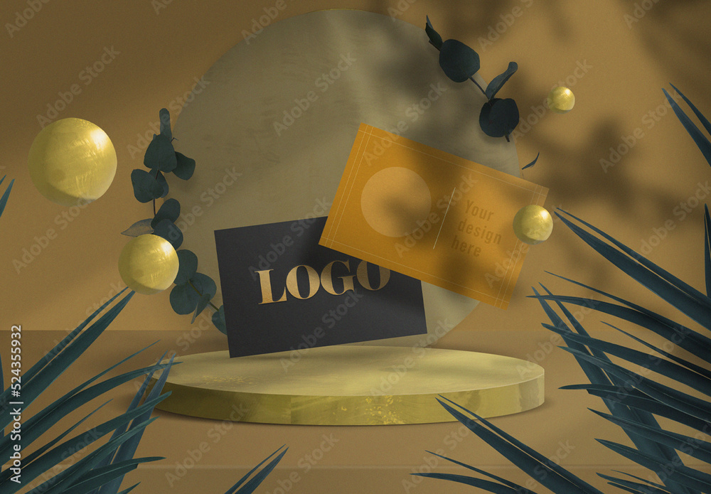 Gold Accent Business Cards Stock Template | Adobe Stock
