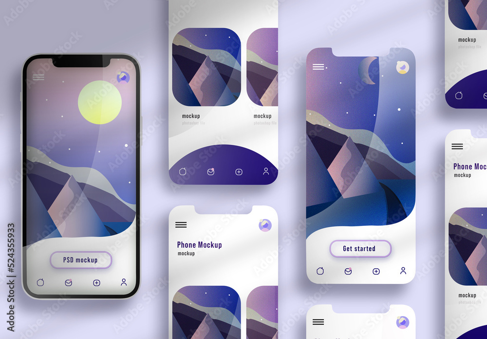 Mobile Interface Mockup Stock Template | Adobe Stock