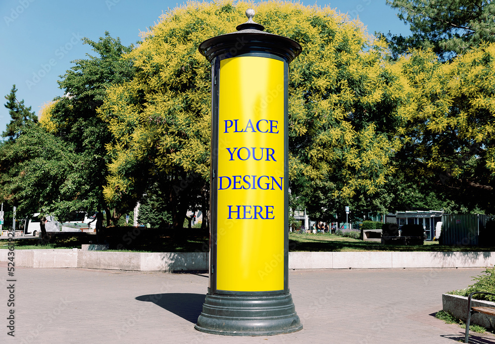 Street Sign Banner Stand Mockup Stock Template | Adobe Stock