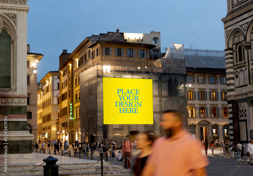 Night Banner Street Mockup Stock Template | Adobe Stock