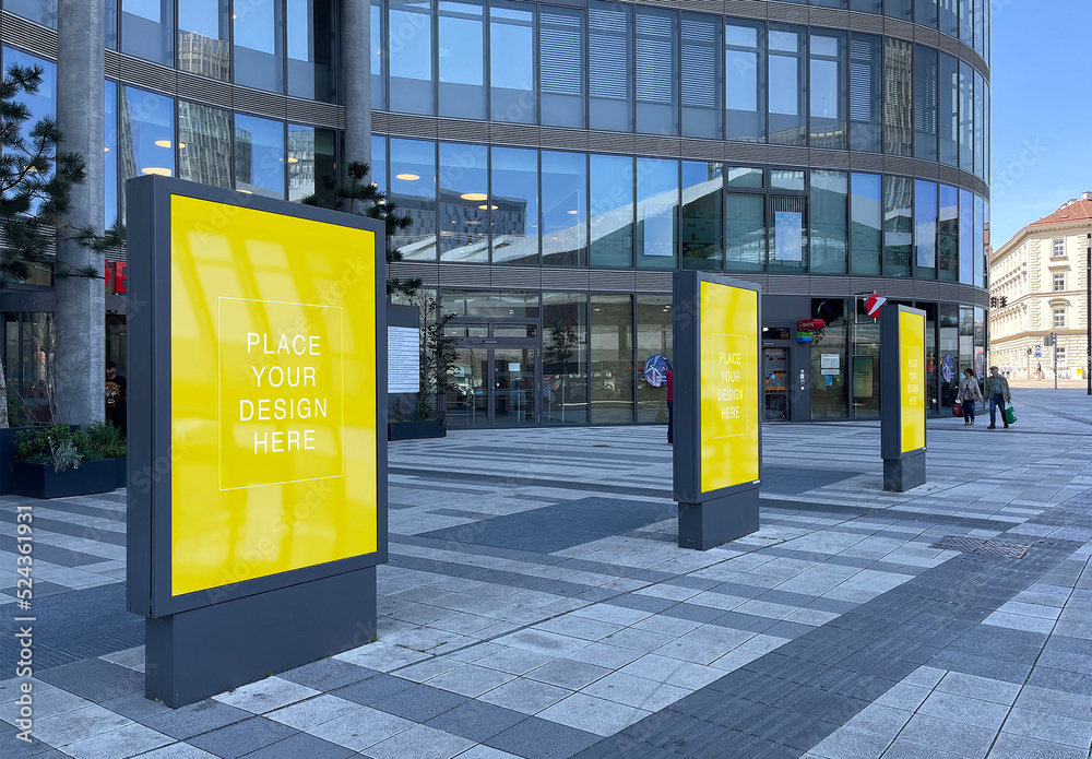 Bank Street Billboard Screen Mock-Up Stock Template | Adobe Stock