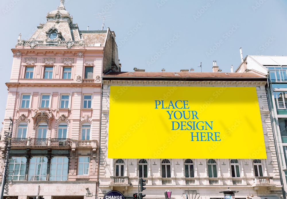 Billboard Stand Promo Banner Poster Mockup Stock Template | Adobe Stock