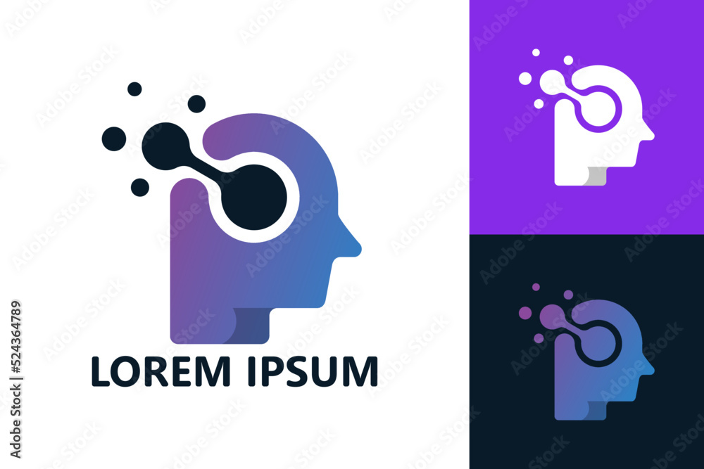 Digital head logo template design vector Stock Vector | Adobe Stock