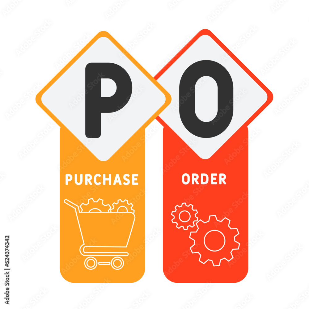 Vecteur Stock po - purchase order acronym. business concept background ...