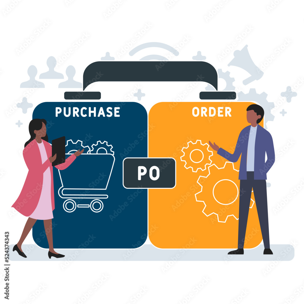 Vecteur Stock po - purchase order acronym. business concept background ...