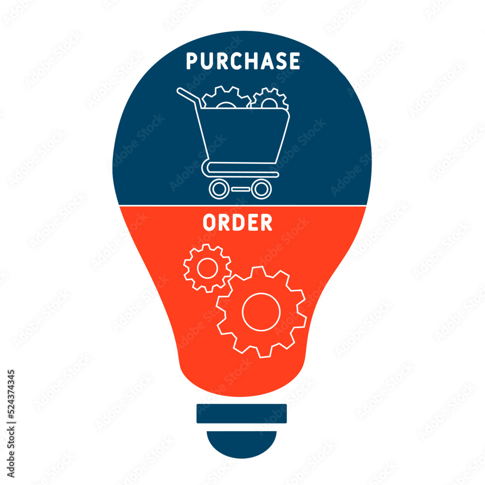 Vecteur Stock po - purchase order acronym. business concept background ...