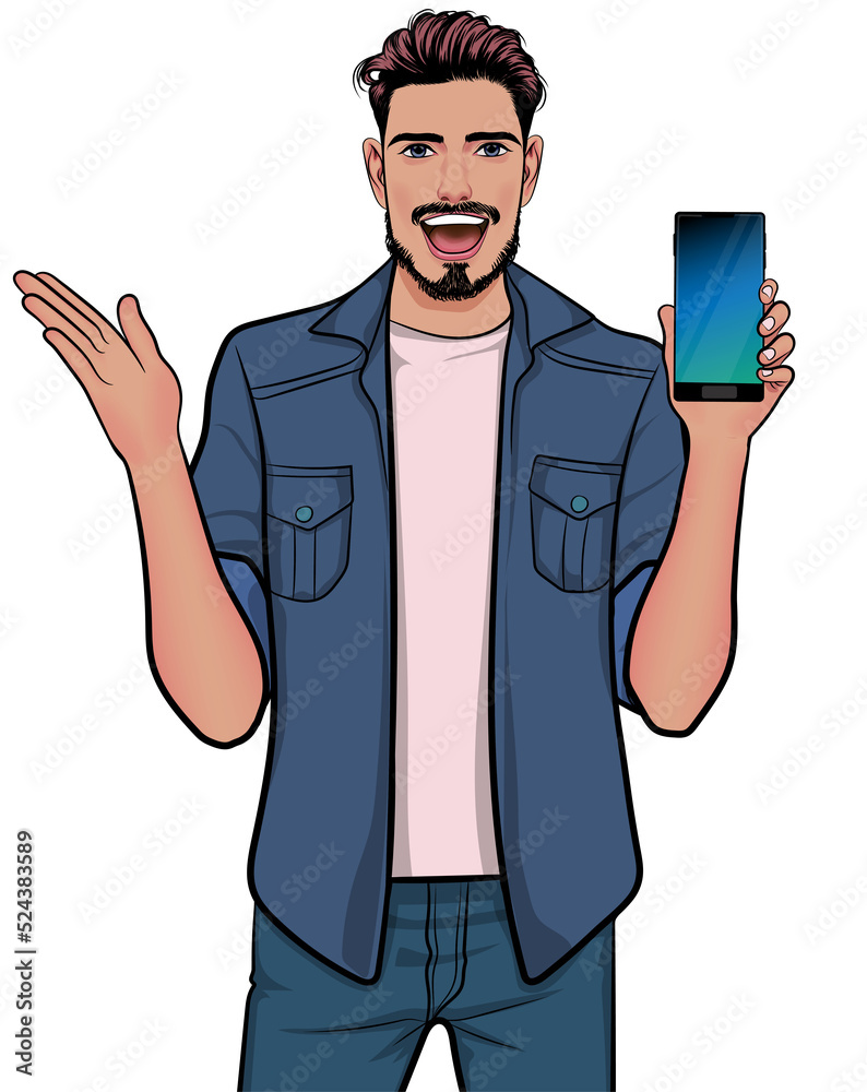 shocked and surprised face character pop art comics Stock Illustration ...