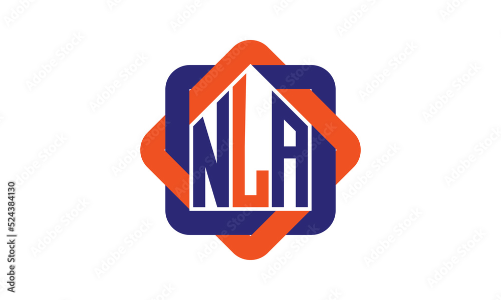 NLA three letter real estate logo with home icon logo design vector ...