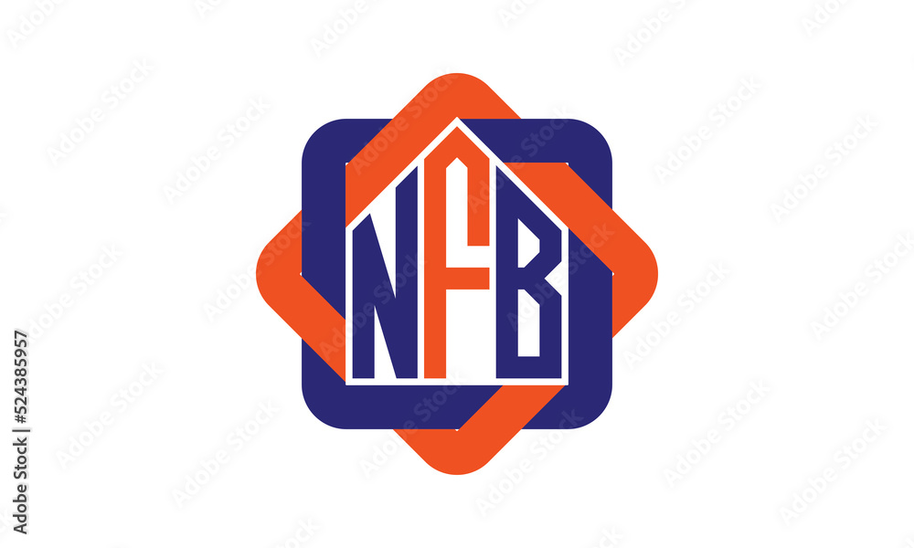 NFB three letter real estate logo with home icon logo design vector ...
