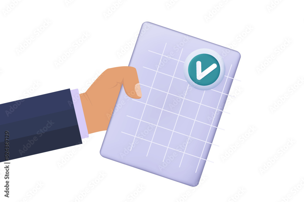 Submit important document. Business file with green check mark, resume ...