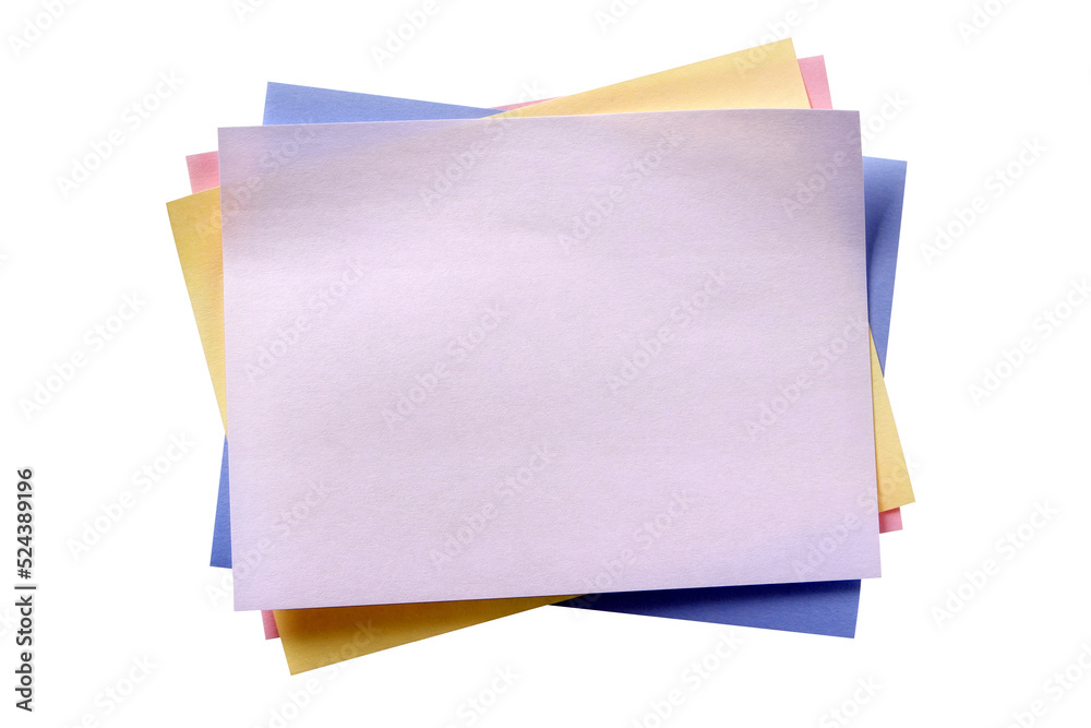 Various colors sticky post it note white on top isolated transparent ...