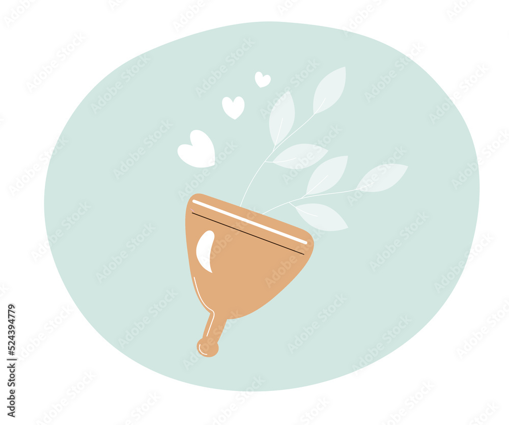 Vetor de Feminine hygiene. Menstrual cup is hygiene item for protection woman during menstrual ...