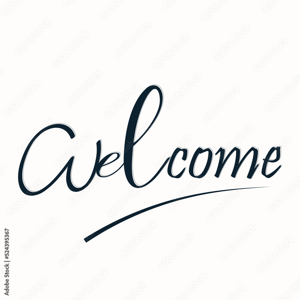 Welcome banner design stock illustration. Welcome hand lettering Stock ...