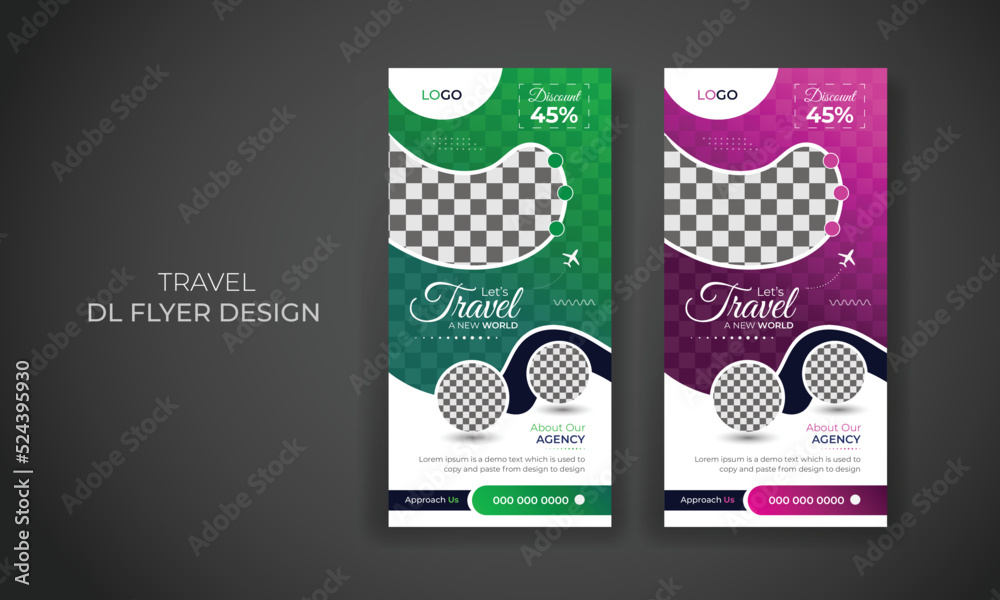 Travel and tourism business rack card or modern dl flyer, poster and ...