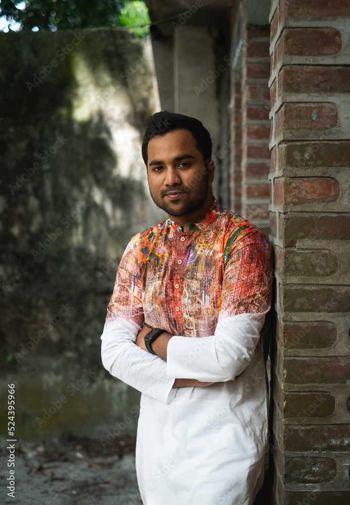Bangladeshi young muslim boy in fashion model concept wearing ...
