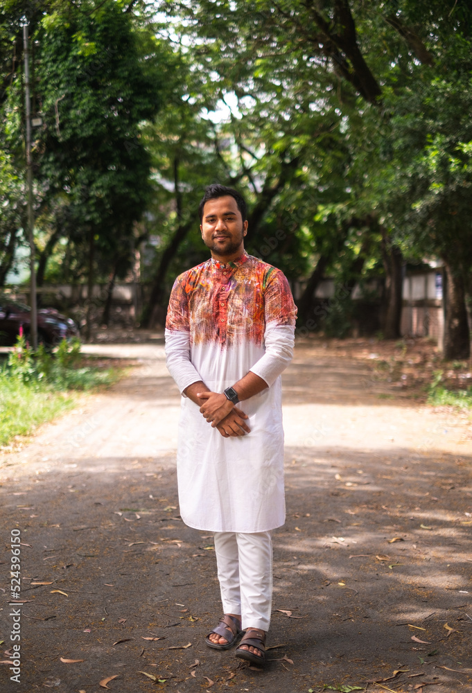 Bangladeshi young muslim boy in fashion model concept wearing ...
