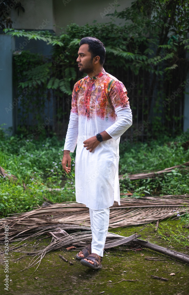 Bangladeshi young muslim boy in fashion model concept wearing ...