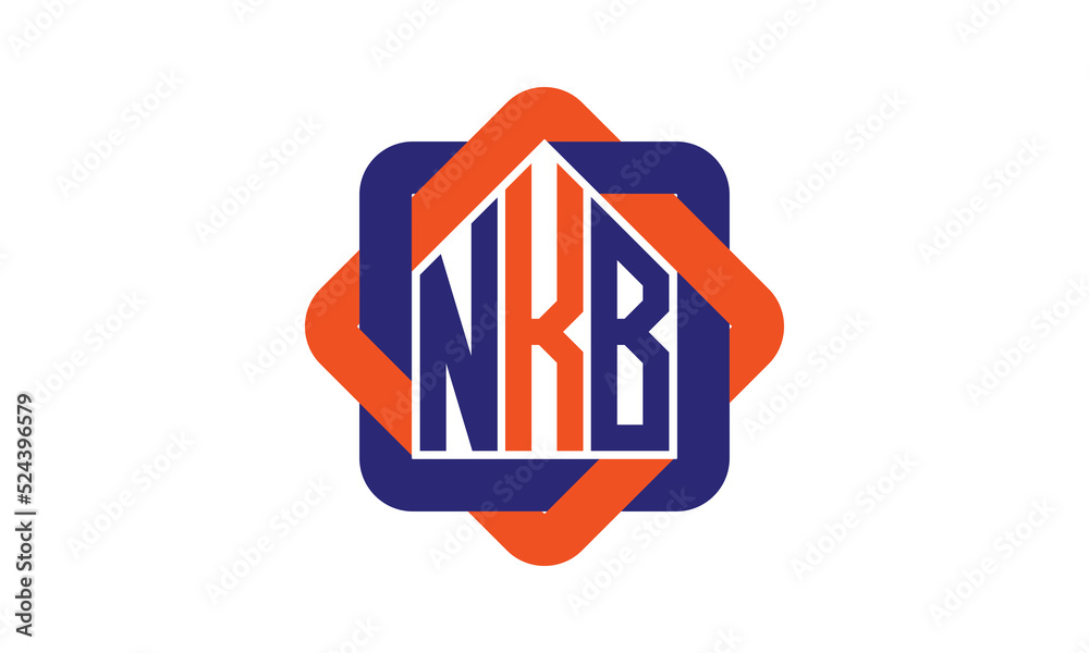 NKB three letter real estate logo with home icon logo design vector ...