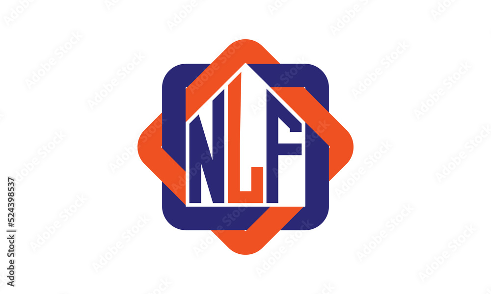 NLF three letter real estate logo with home icon logo design vector ...