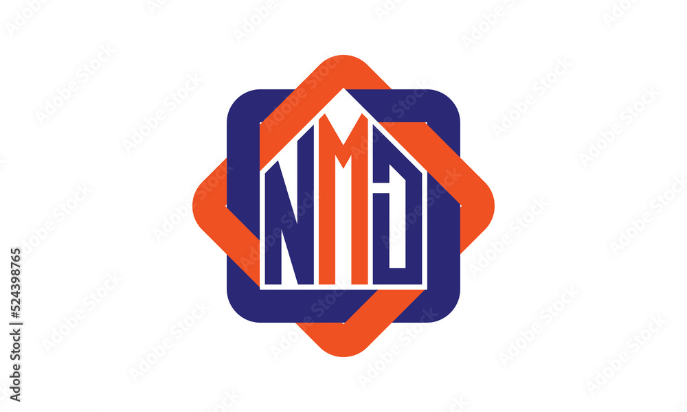 NMD three letter real estate logo with home icon logo design vector ...