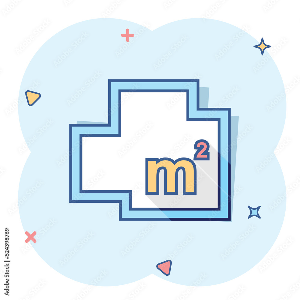 Vector cartoon house plan icon in comic style. Architect scheme sign ...