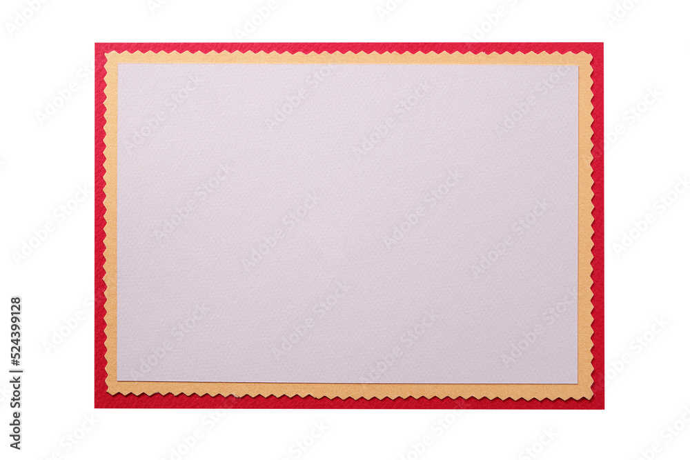 Christmas card or invite blank red gold border isolated transparent ...