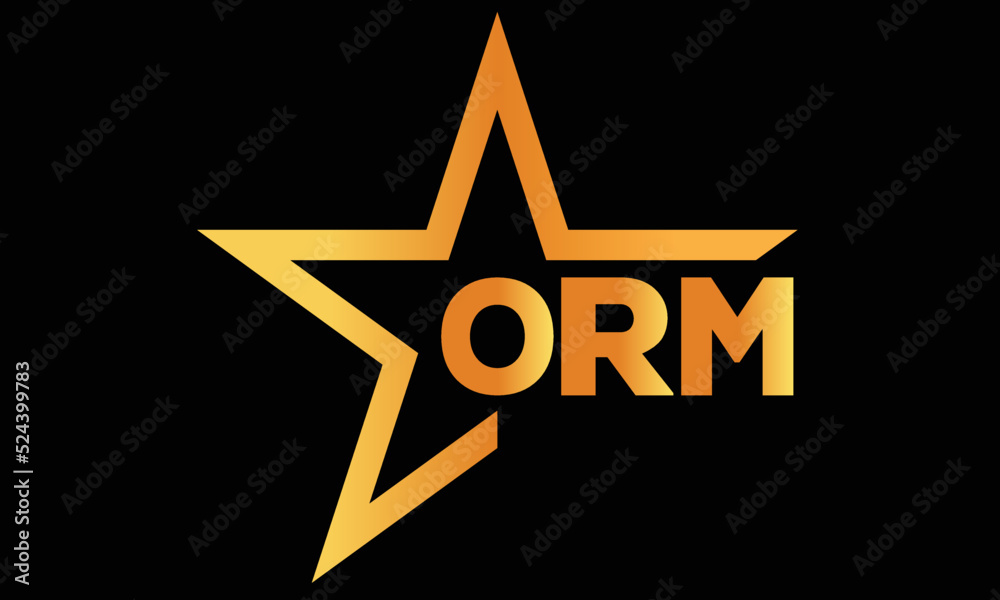 ORM golden luxury star icon three letter logo design vector template. royal logo | luxury logo ...