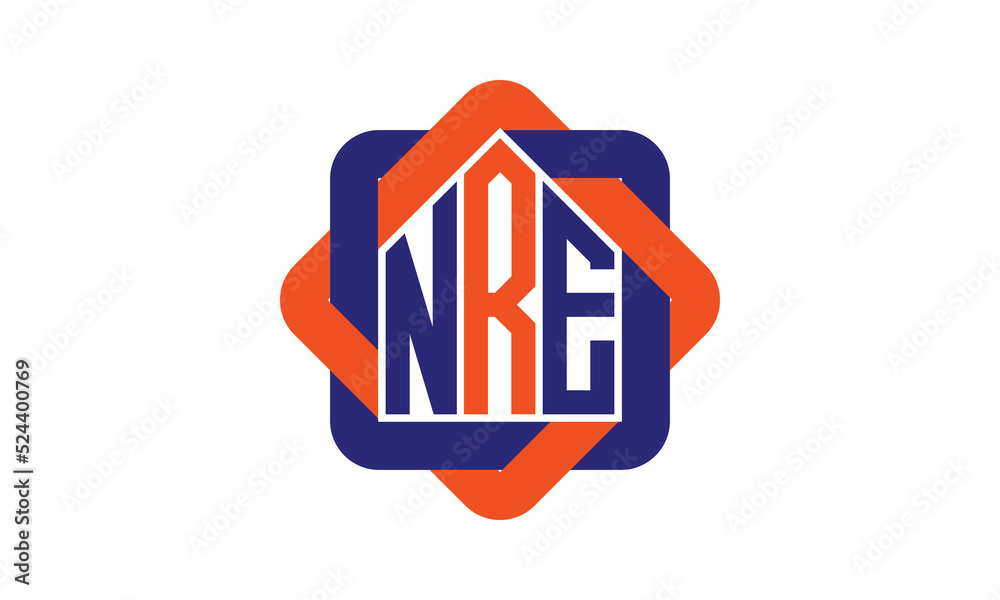 NRE three letter real estate logo with home icon logo design vector ...