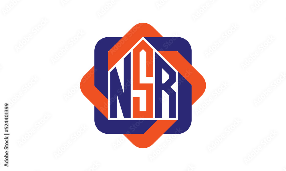NSR three letter real estate logo with home icon logo design vector ...