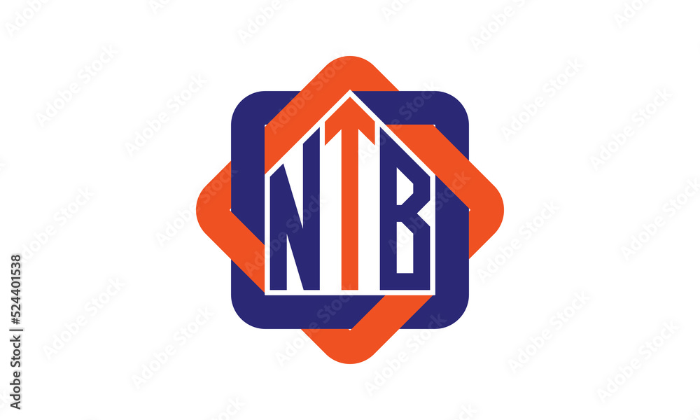 NTB three letter real estate logo with home icon logo design vector ...
