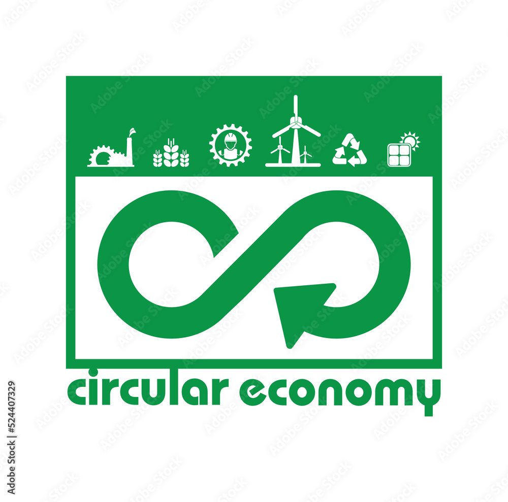 circular economy icons on white background Stock Vector | Adobe Stock