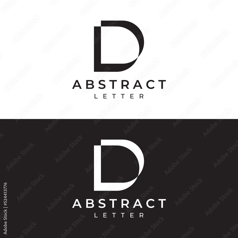 Logo template design Initial geometry of the letter D. Logo design with ...