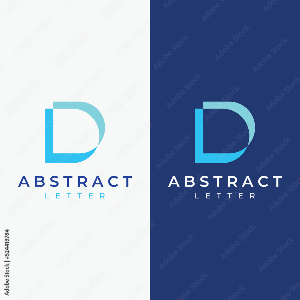 Logo template design Initial geometry of the letter D. Logo design with ...