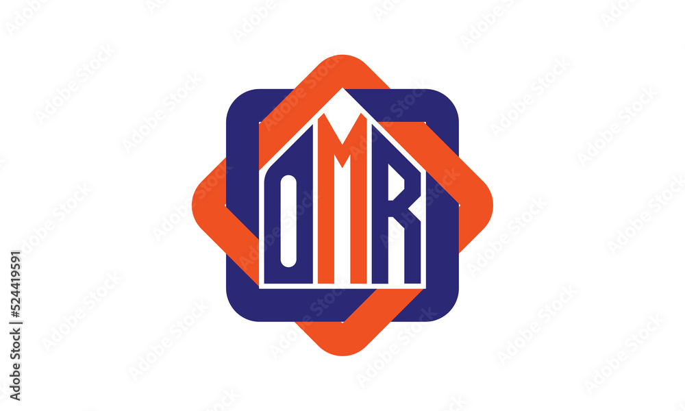 OMR three letter real estate logo with home icon logo design vector template | construction logo ...