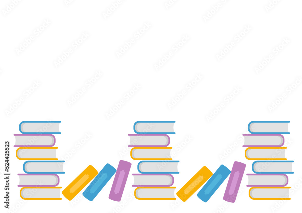 simple background with stack of books design Stock Vector | Adobe Stock