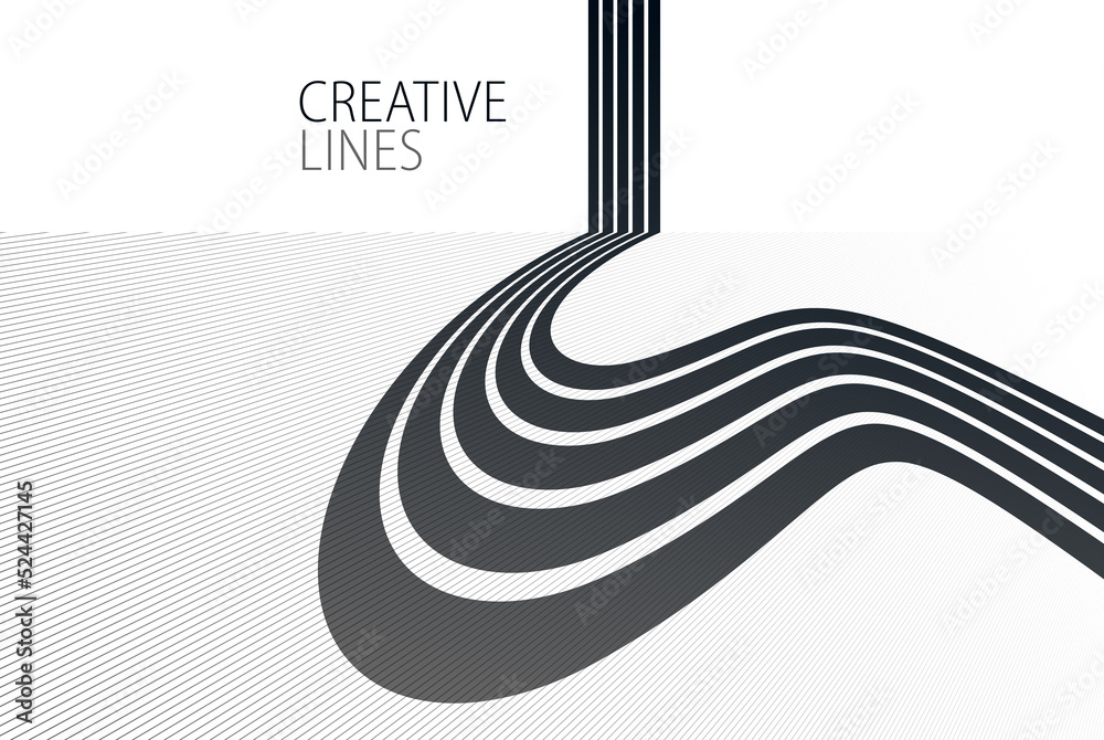 Linear composition vector road to horizon, abstract background with ...