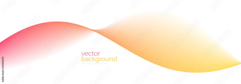Curve shape flow vector abstract background in red and yellow gradient ...