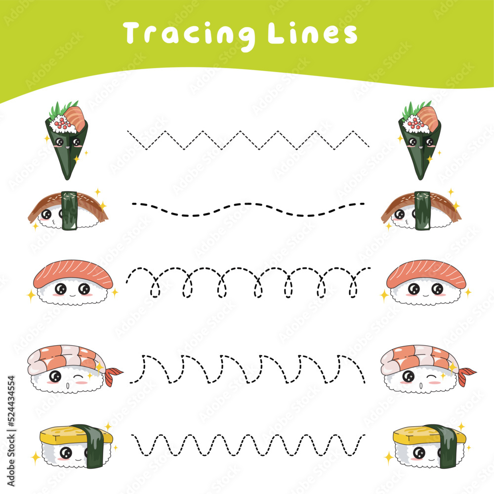 Tracing Lines worksheet game. Educational worksheet. Worksheet with ...