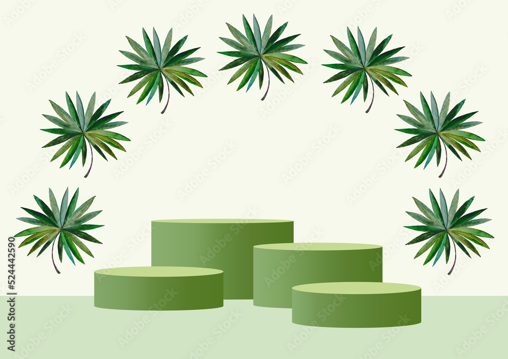 Stages or platforms. Product display. Empty space. Mock up. Watercolor ...